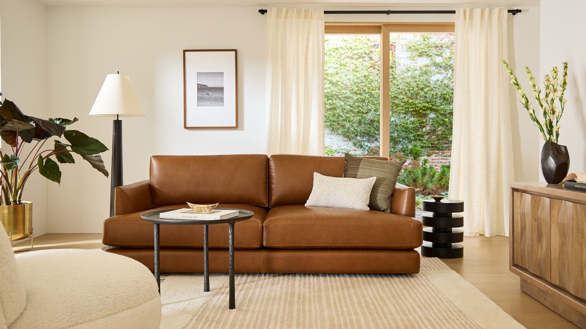 Haven Leather Sofa 60 108 West Elm