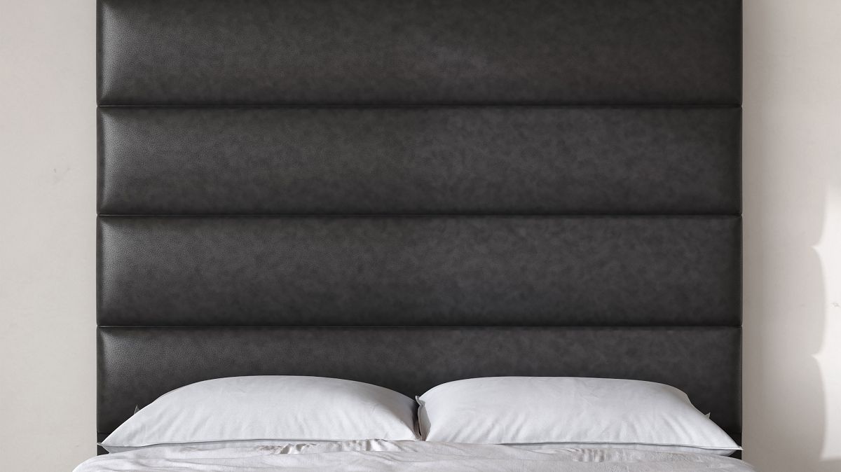 Leather panel headboard store