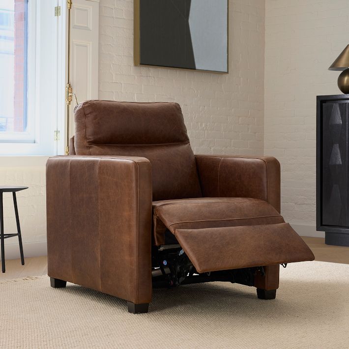 West elm leather recliner store