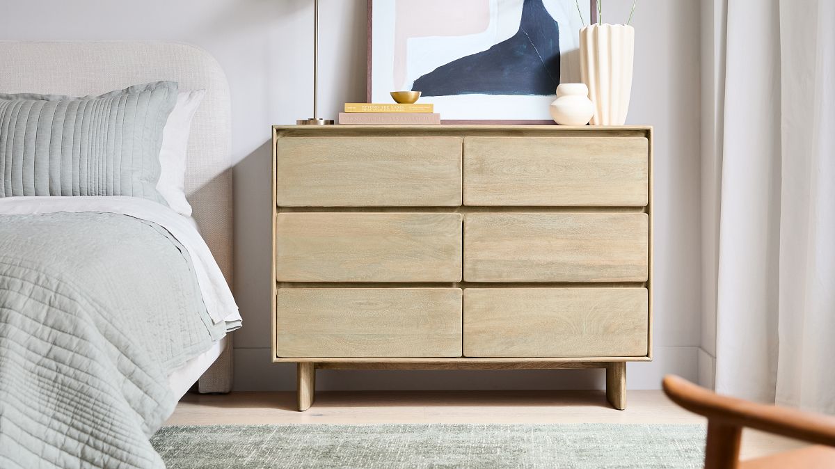 Anton 48 6 Drawer Dresser Cerused White West Elm
