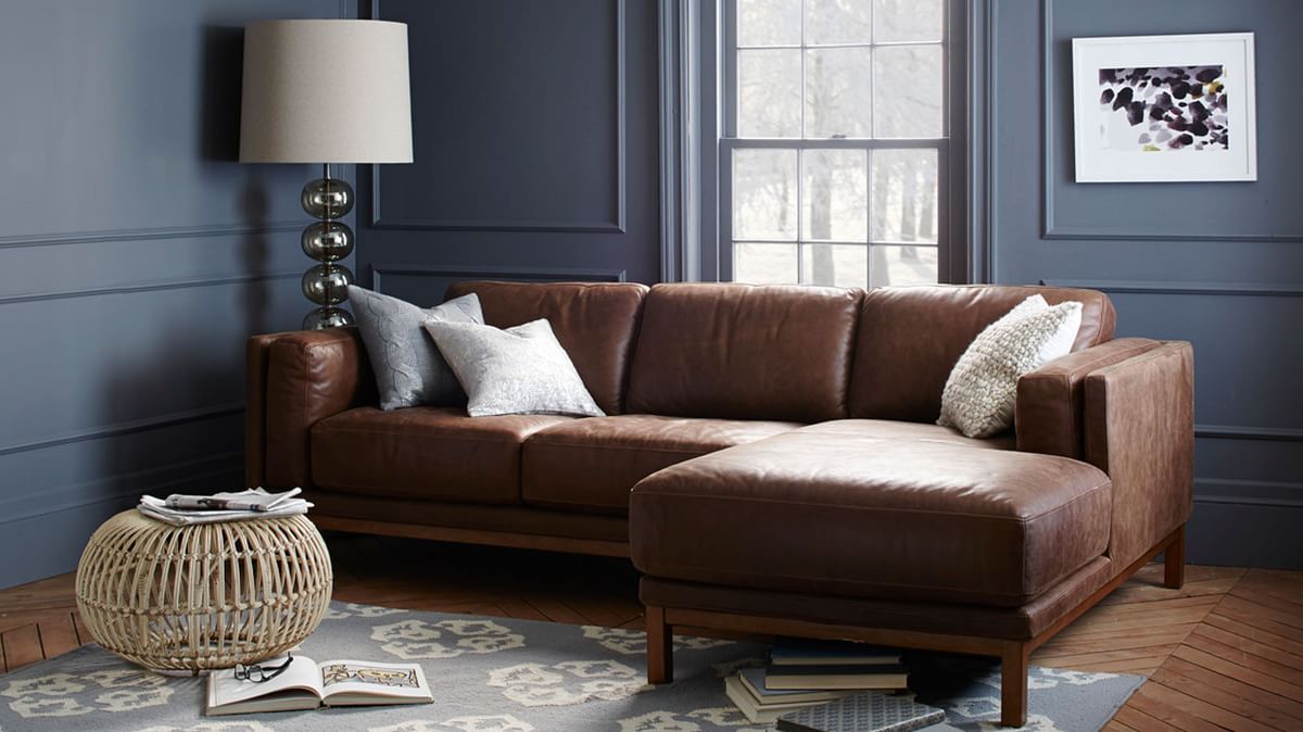 Dekalb 2 Piece Leather Sectional Sofa Sofa With Chaise West Elm