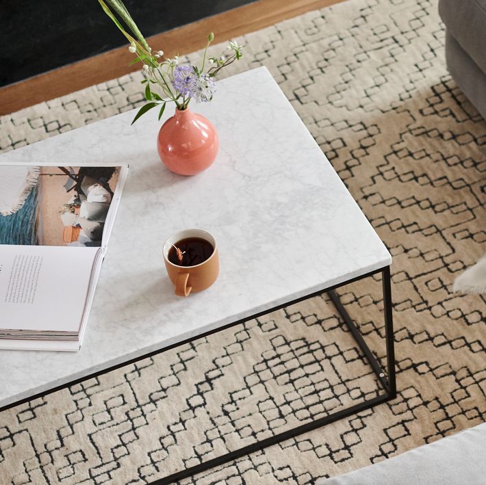 West elm streamline coffee table marble store