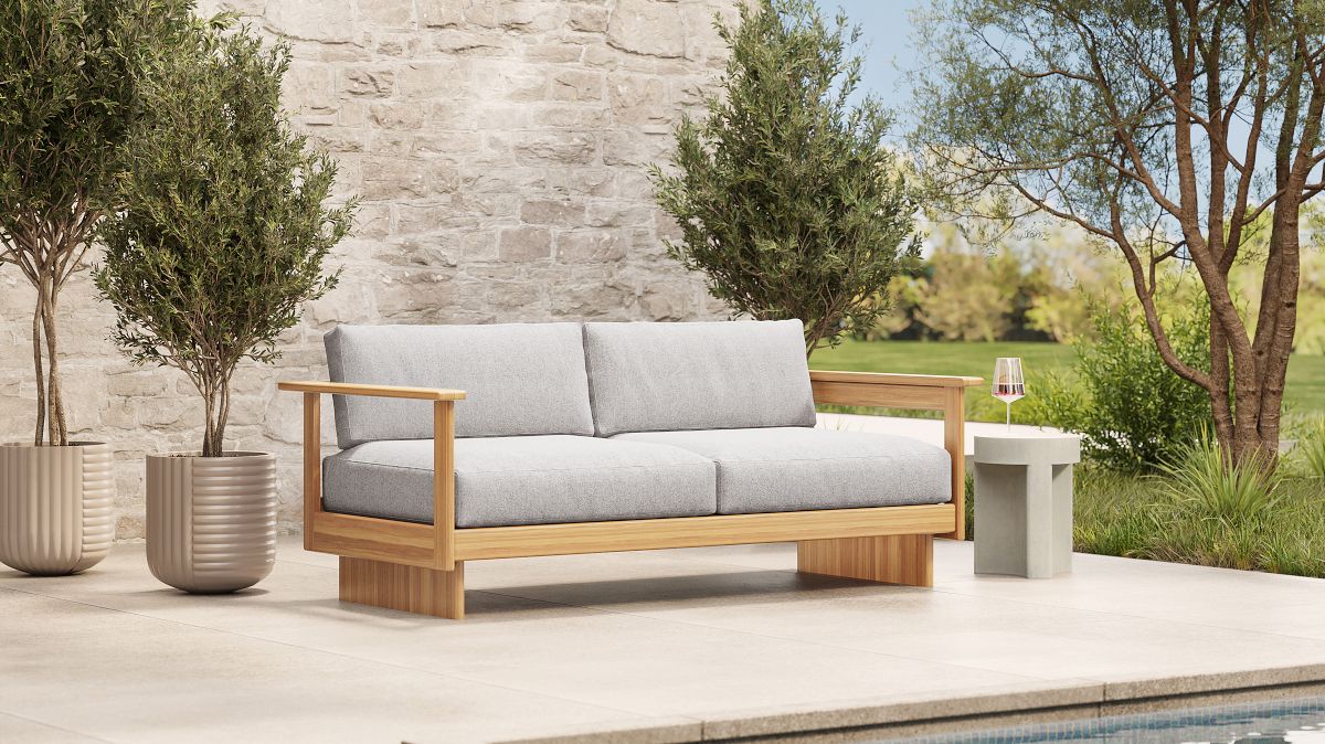 Teak patio sofa store