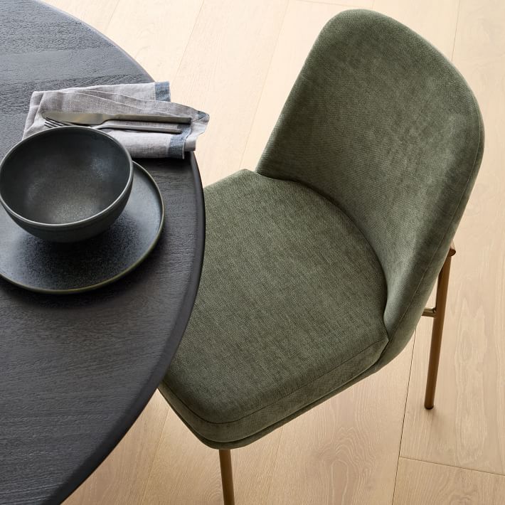 Jack Metal Frame Dining Chair Twill Gray Frost Gray Light Bronze West Elm