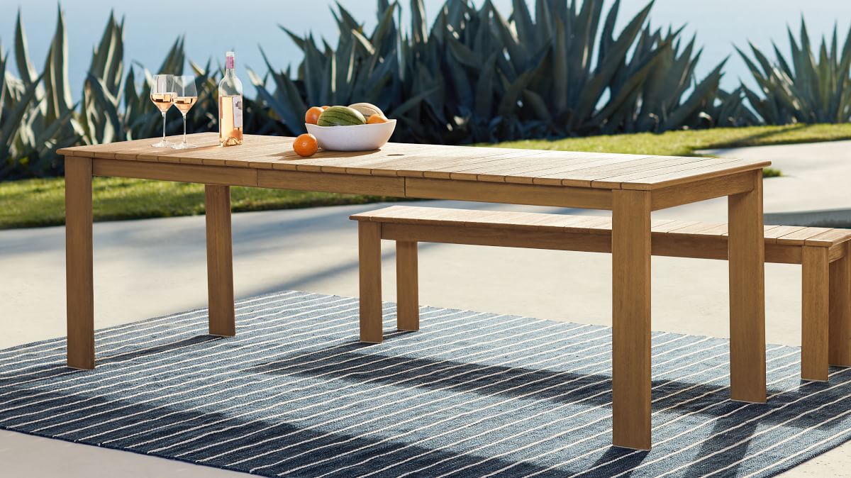 West elm teak table store