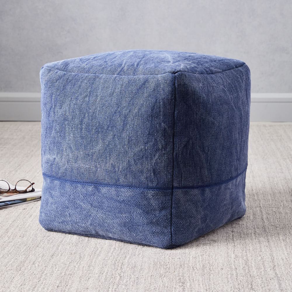 Cotton Canvas Pouf | West Elm