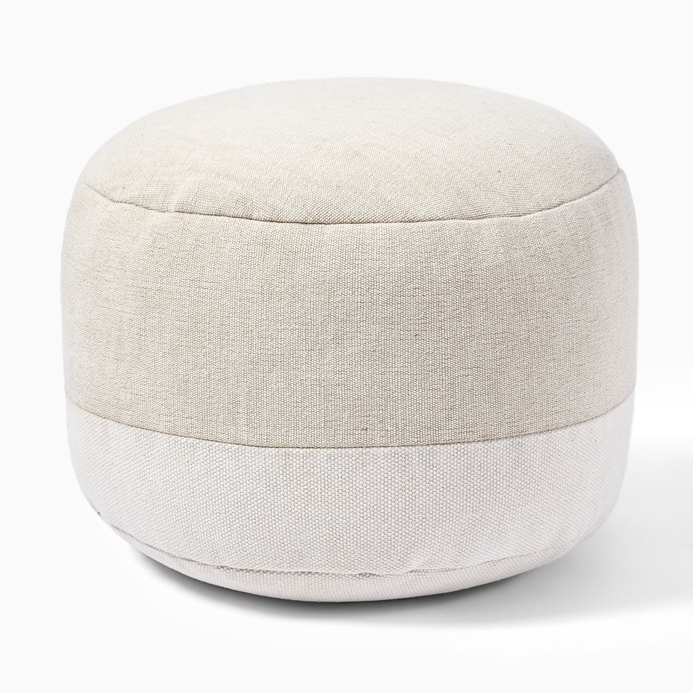 Cotton Canvas Round Pouf | West Elm