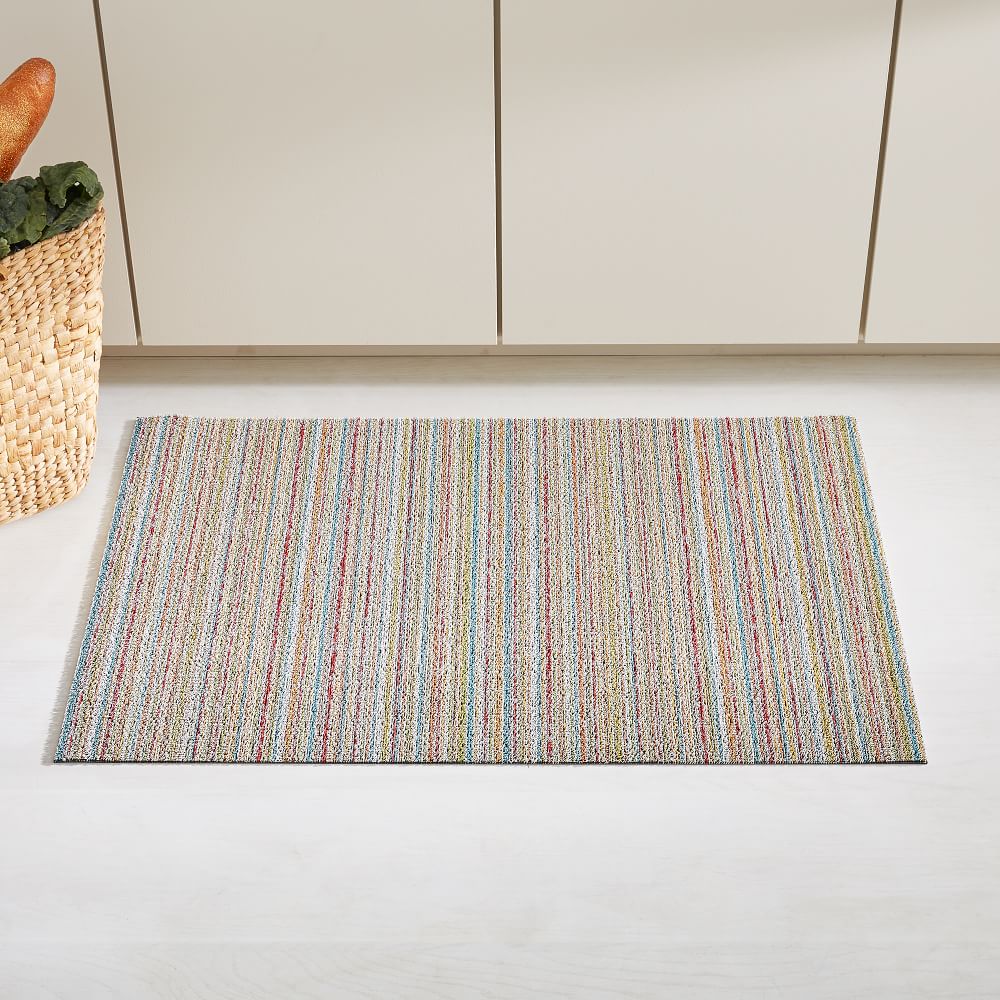 Chilewich Skinny Stripe Shag Kitchen Mat | West Elm