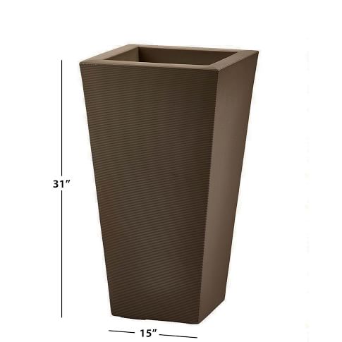 Grooved Plastic Indoor/Outdoor Planters | West Elm