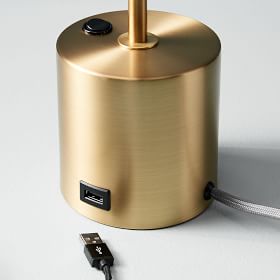 Linear Wood LED USB Table Lamp (18") | West Elm