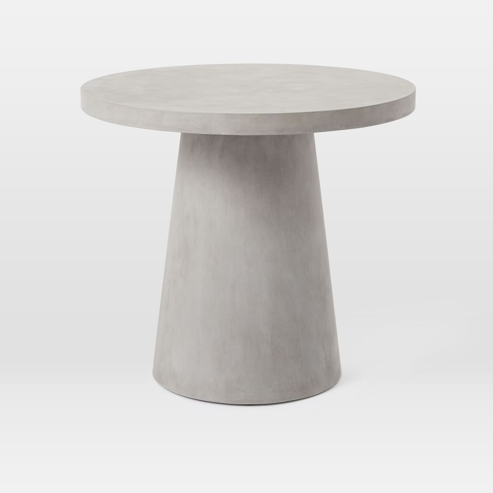 Concrete Outdoor Round Pedestal Dining Table | West Elm