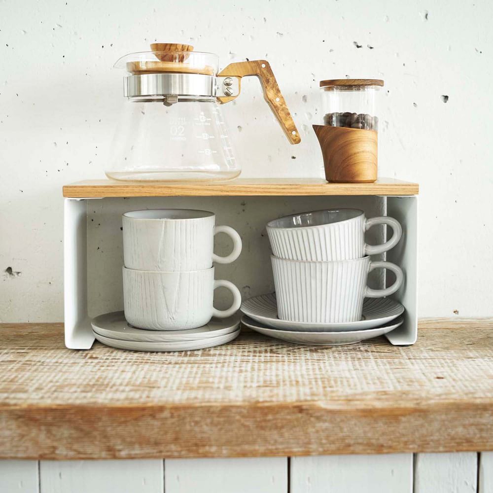 Yamazaki Tosca Wood-Top Stackable Kitchen Rack | West Elm