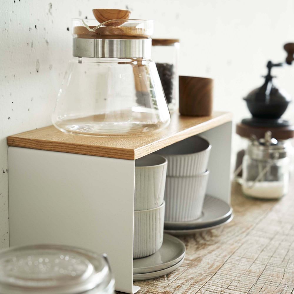 Yamazaki Tosca Wood-Top Stackable Kitchen Rack | West Elm