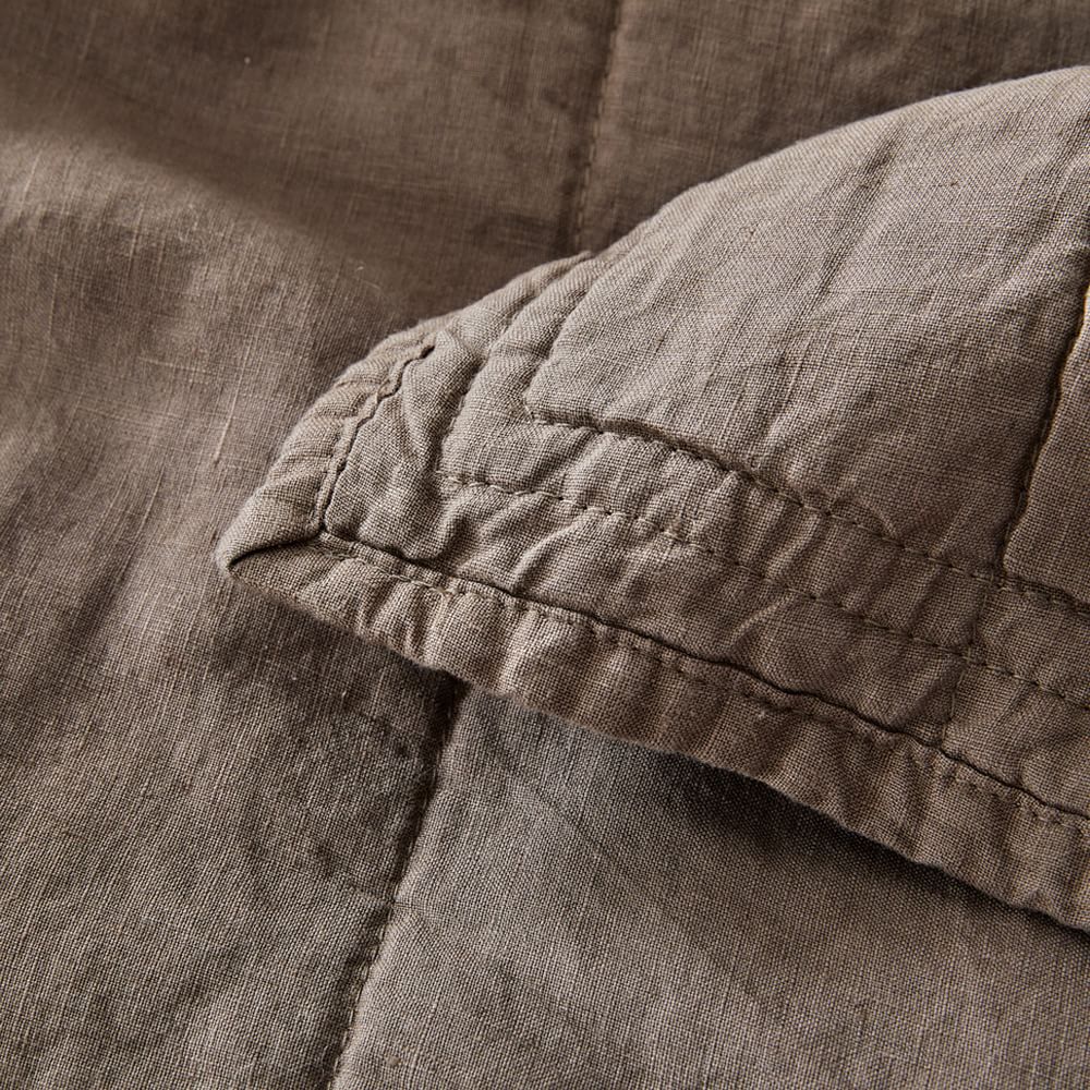 European Flax Linen Box Stitch Quilt & Shams | West Elm