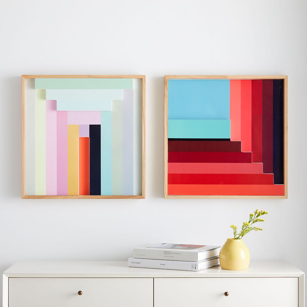 Colorblock Lacquer Square Dimensional Wall Art by Margo Selby | West Elm