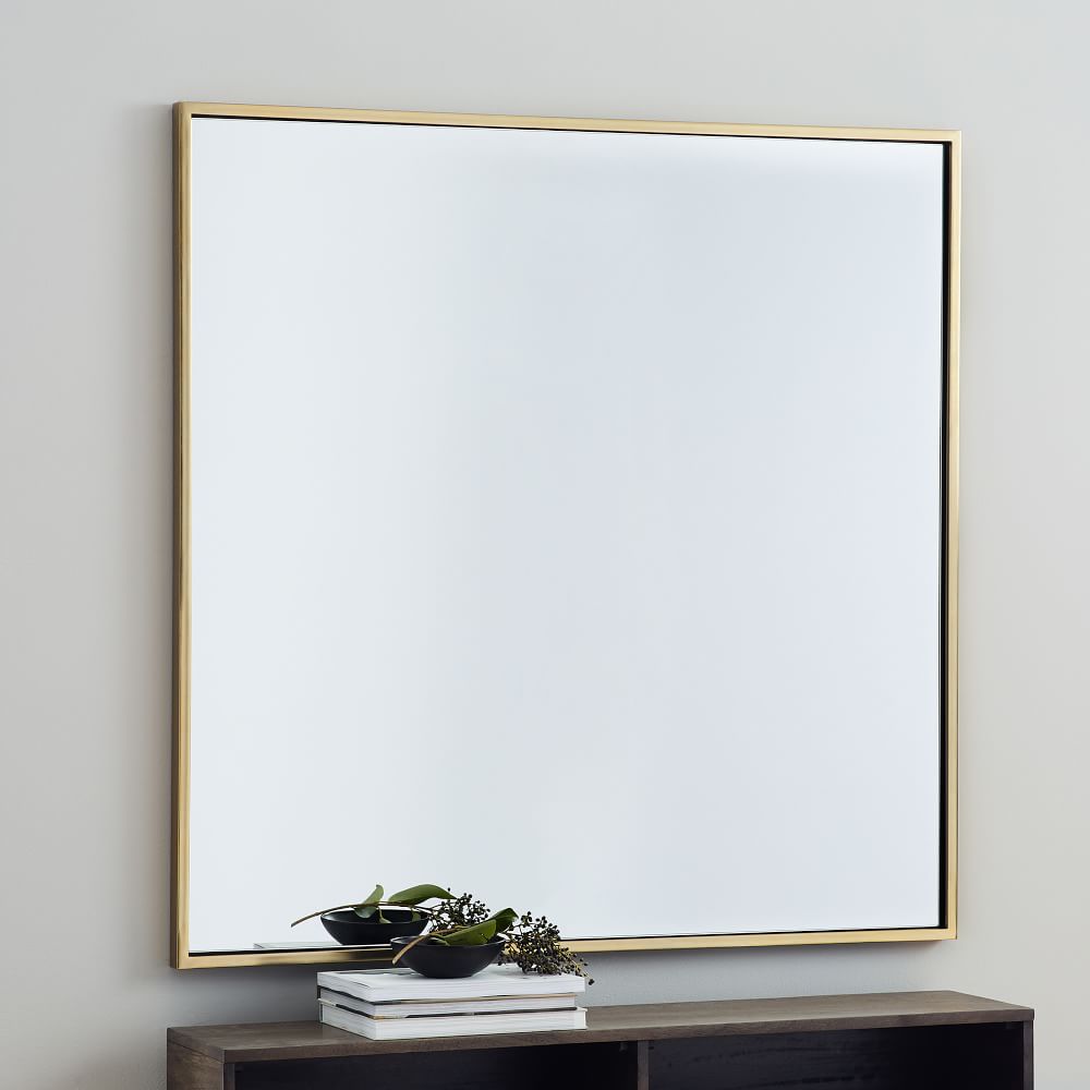 Metal Frame Square Mirror - 42" | West Elm