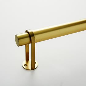 Simple Metal Curtain Rod - Antique Brass | West Elm