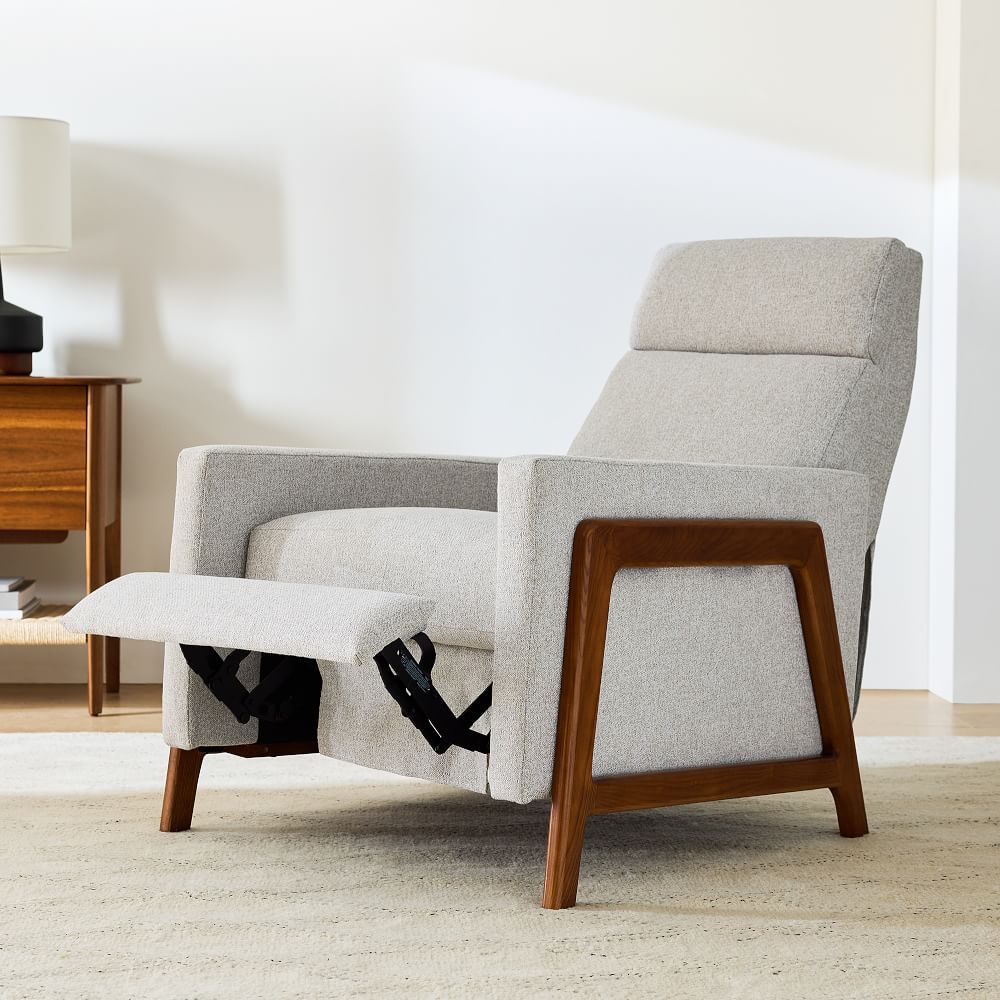 Spencer Wood-Framed Upholstered Recliner | West Elm