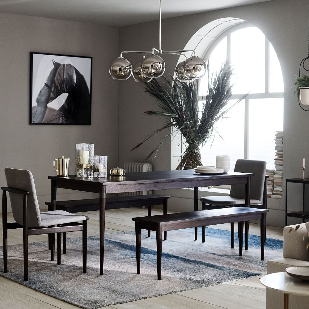 Modern Farmhouse Dining Bench - Dark Mineral | West Elm