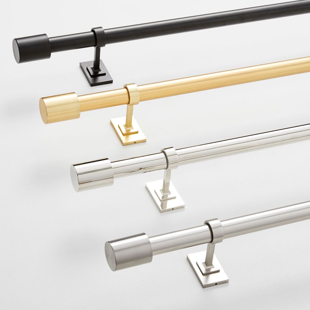 Oversized Adjustable Metal Curtain Rod - Polished Nickel | West Elm