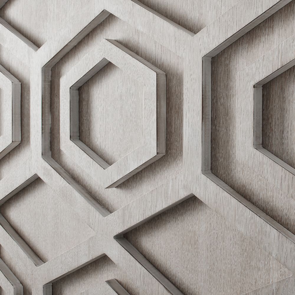 Graphic Wood Hexagon Dimensional Wall Art | West Elm