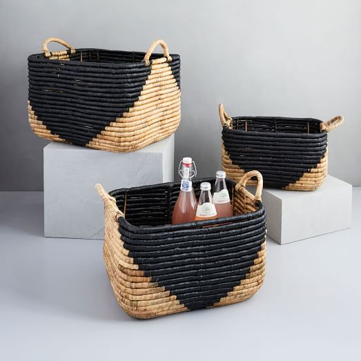 Curved Storage Baskets w/ Handles | West Elm