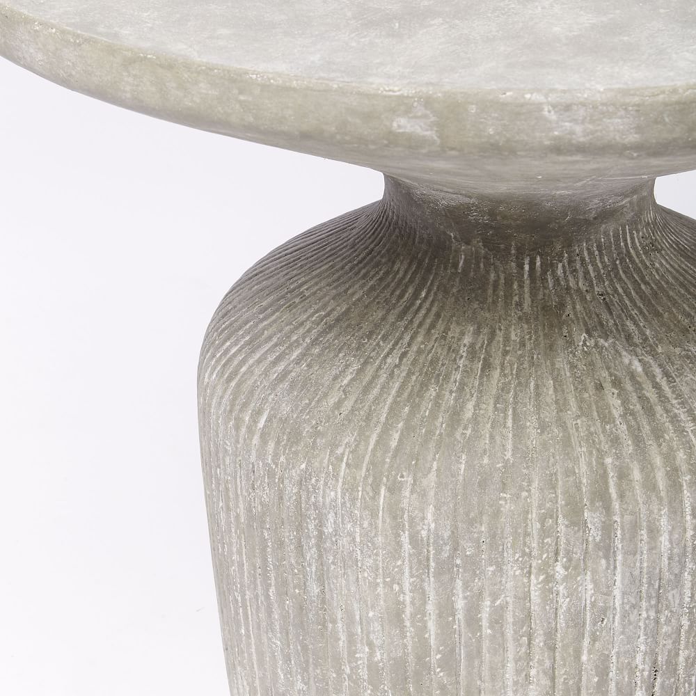 Tambor Concrete Outdoor Drum Side Table | West Elm