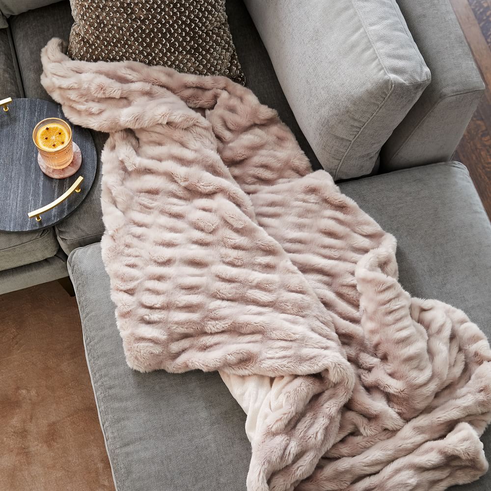 Faux Fur Cascade Throw | West Elm