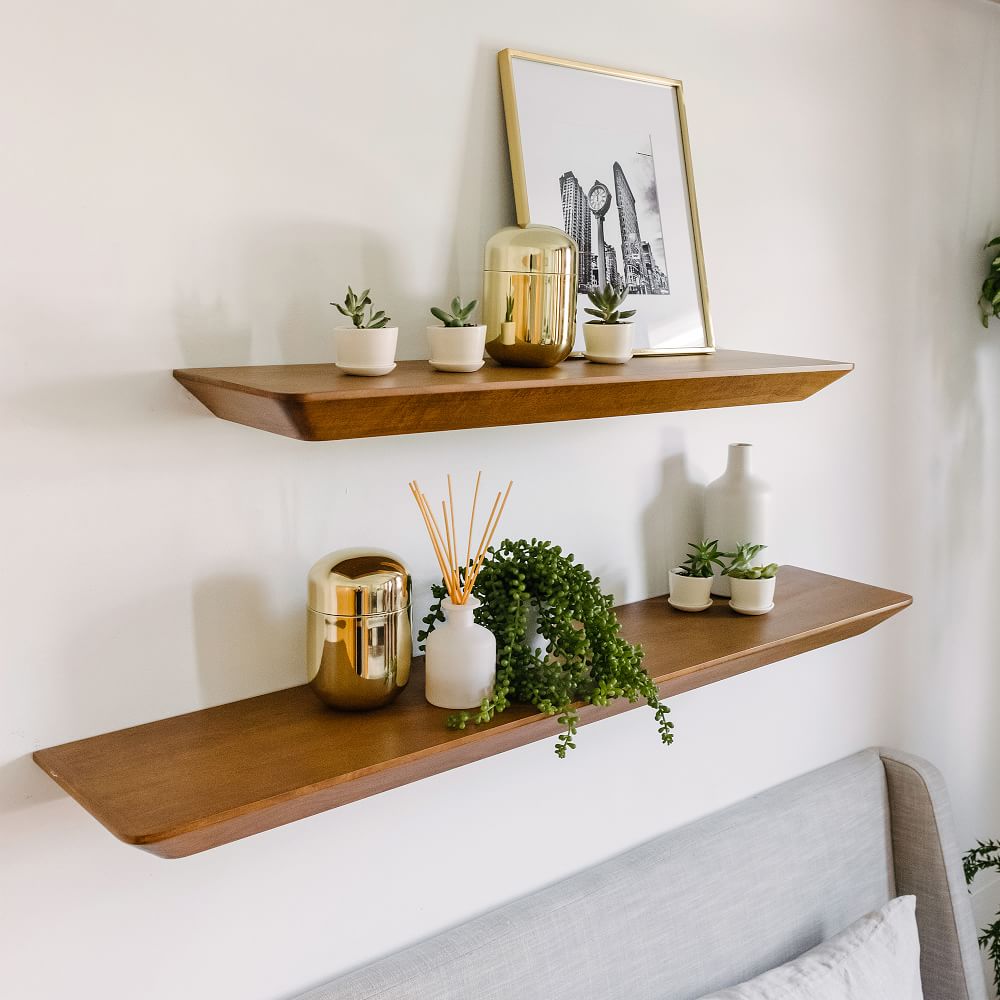 Slim Floating Wall Shelves Collection | West Elm