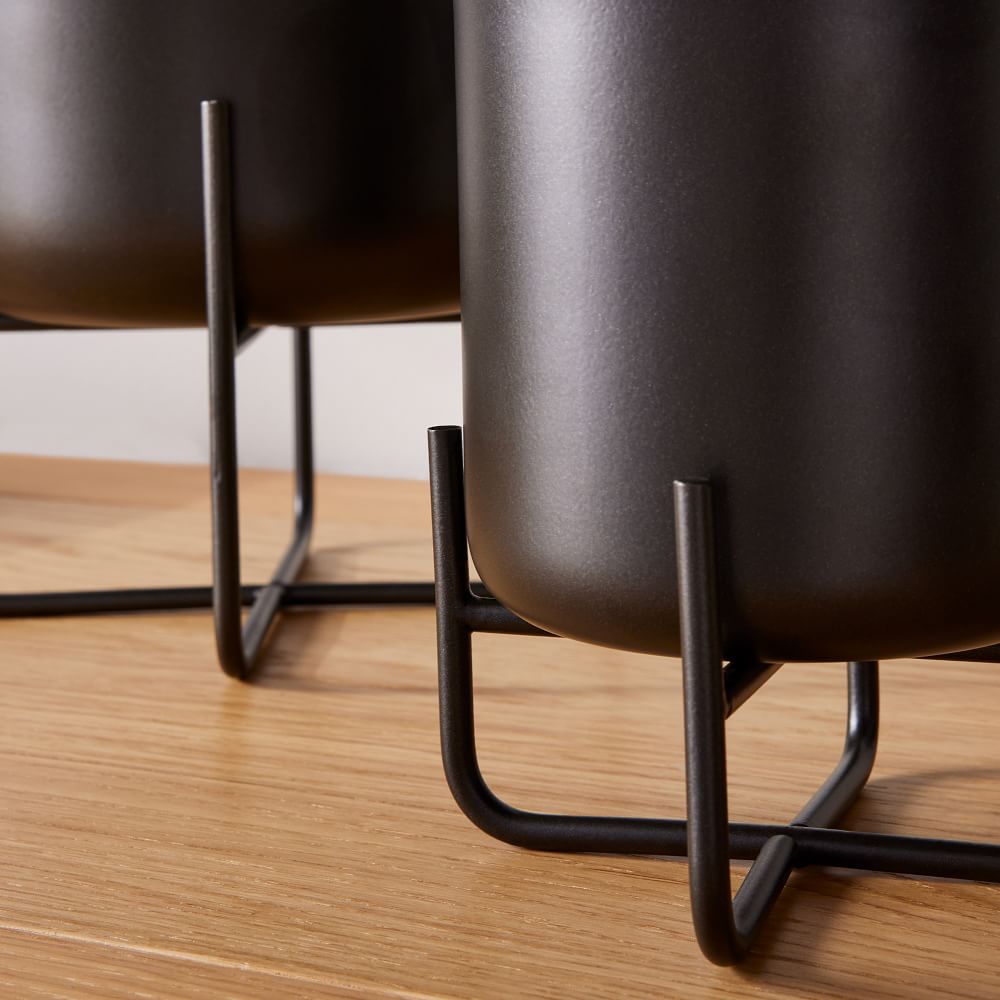 Spun Metal Tabletop Planters | West Elm