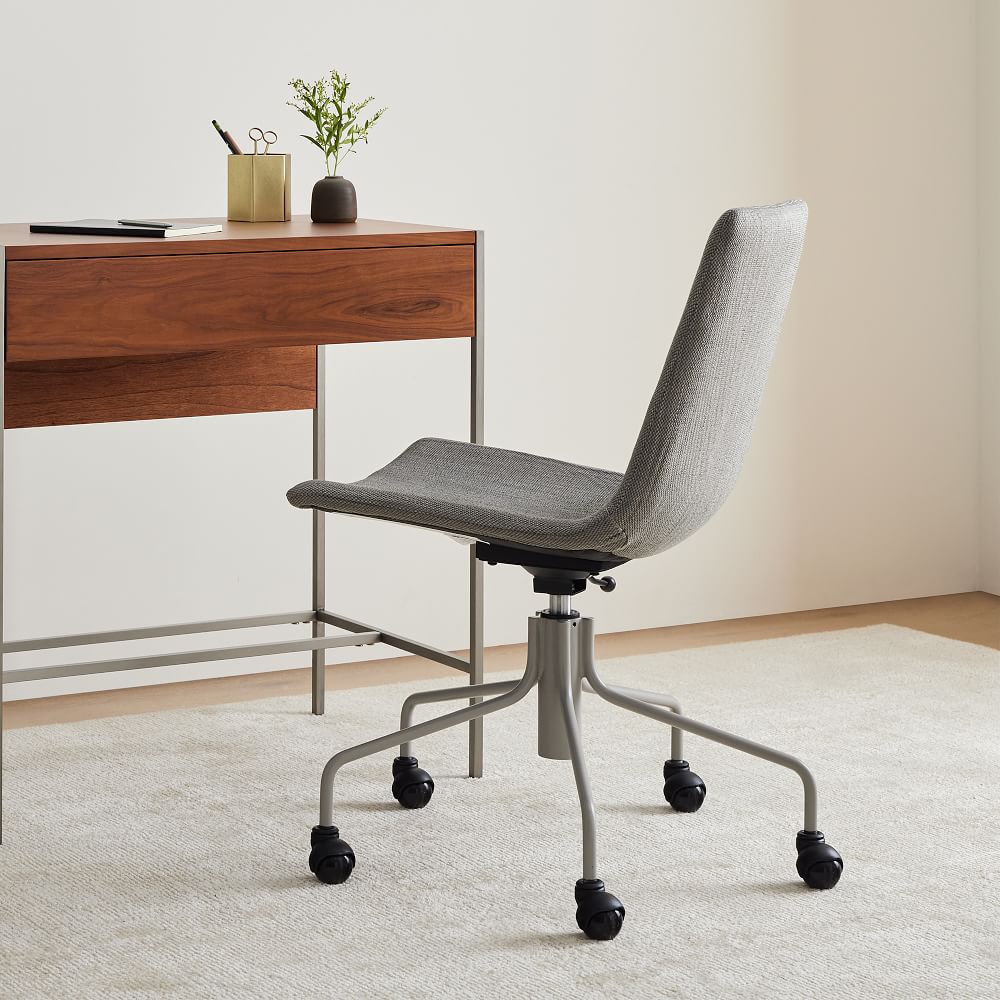 Modern Slope Upholstered Swivel Office Chair | West Elm