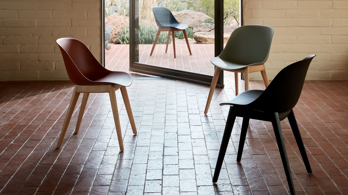 Classon Recycled Plastic Shell Chair (Set of 2) - Wood Legs | West Elm