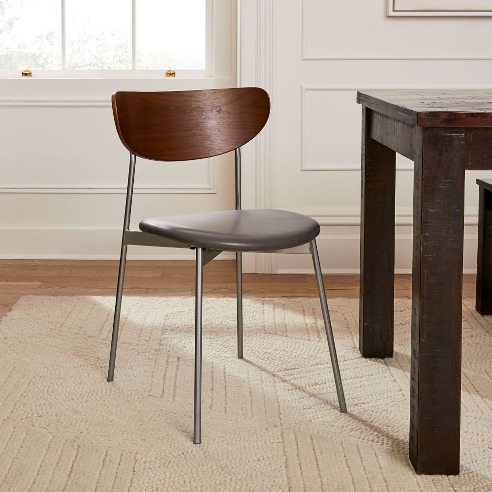 Mid-Century Modern Petal Dining Chair - Leather | West Elm