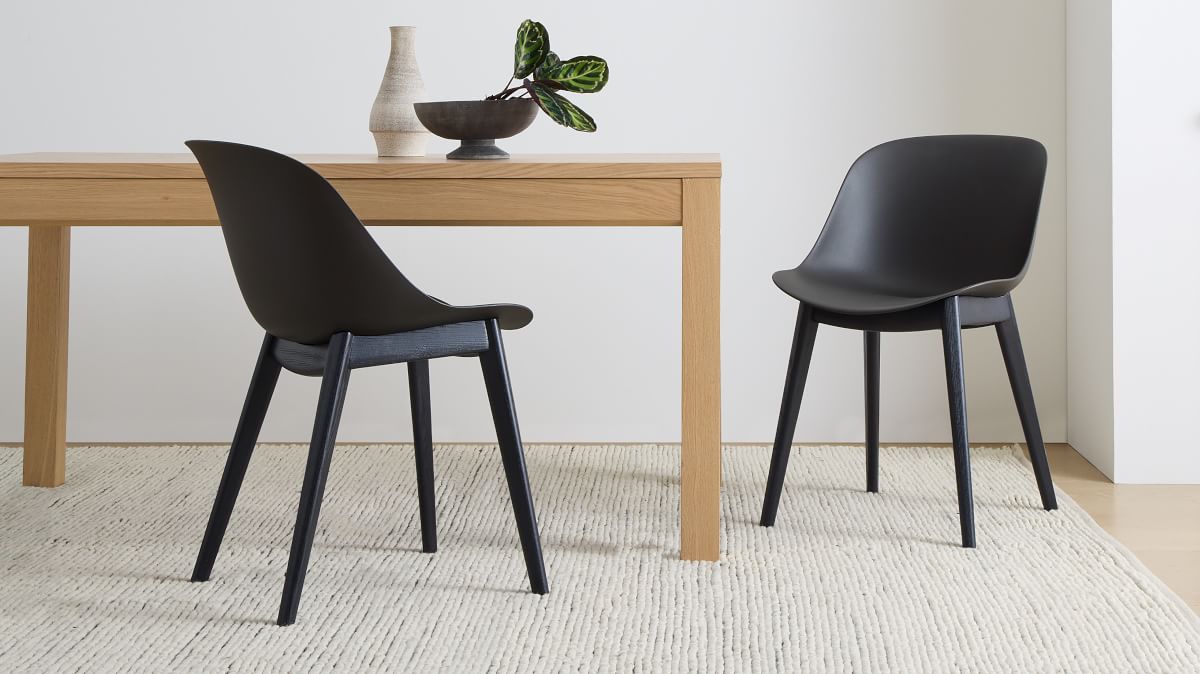 Classon Recycled Plastic Shell Chair (Set of 2) - Wood Legs | West Elm