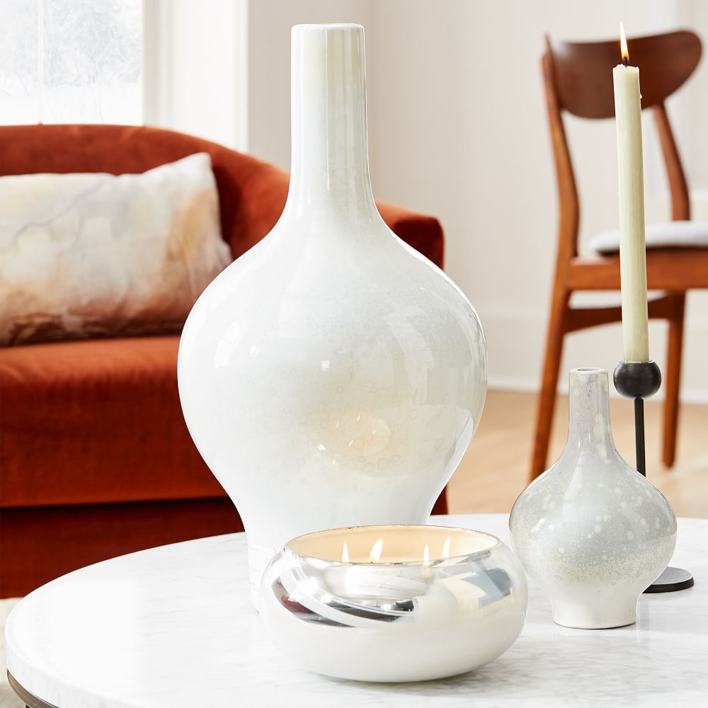 Reactive Glaze White Ceramic Vases | West Elm