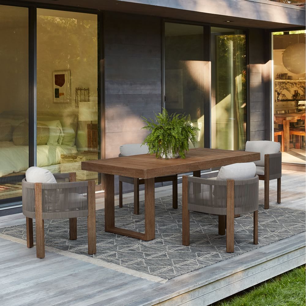 Portside Outdoor Dining Table (58"–76.5") & Porto Chairs Set | West Elm