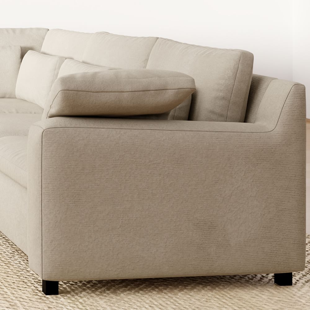 Harmony Swoop Arm 3-Piece L-Shaped Sectional (119") | West Elm
