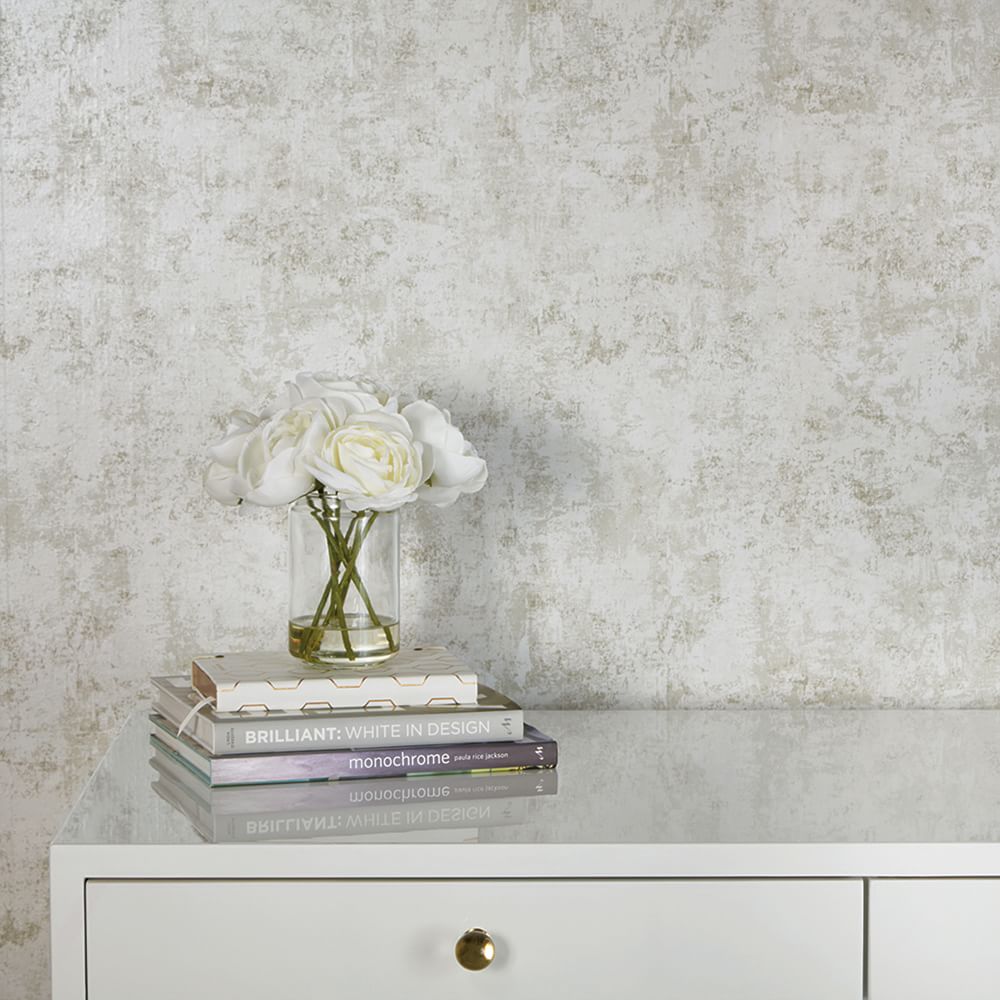 Distressed Gold Leaf Wallpaper | West Elm