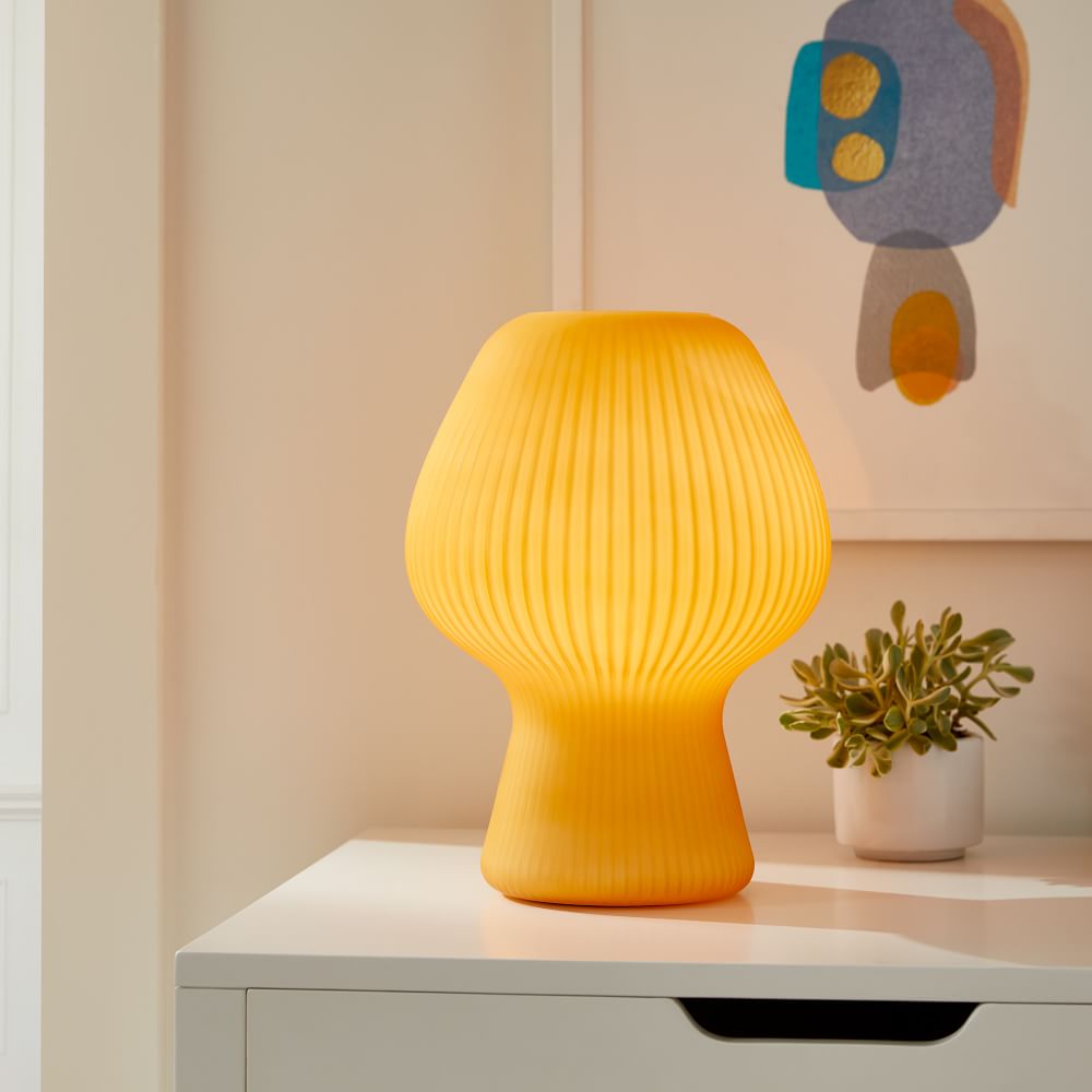 Ribbed Glass Table Lamp (13") | West Elm