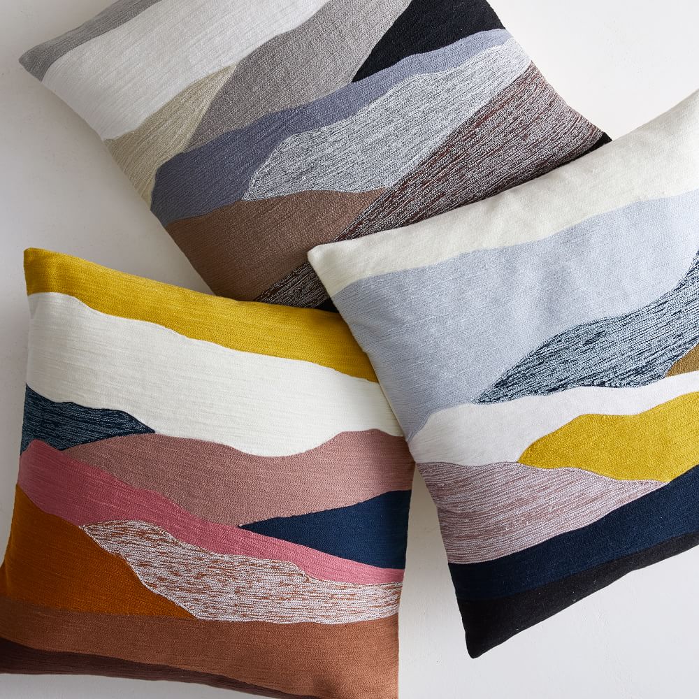 Crewel Landscape Pillow Cover | West Elm