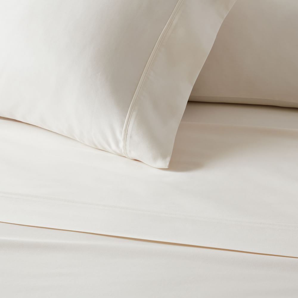 400-Thread-Count Organic Sateen Wide Hem Sheet Set | West Elm