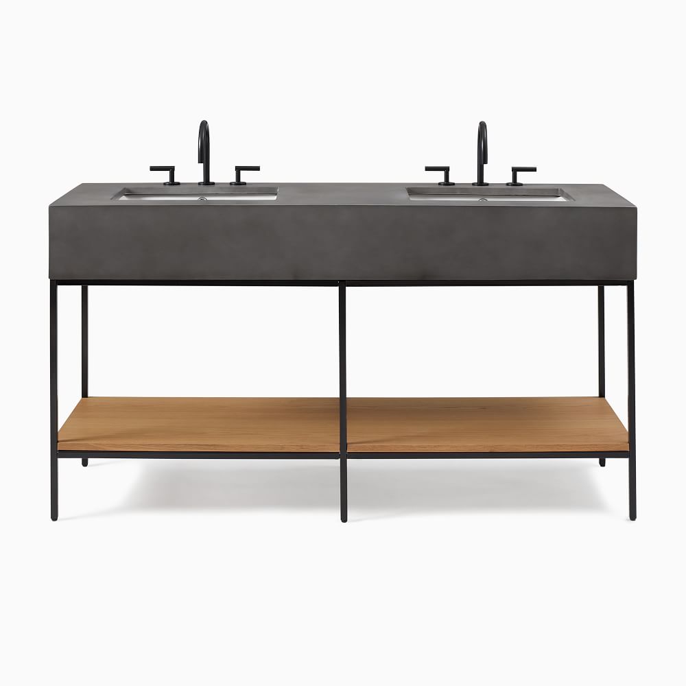 Streamline Concrete Double Bathroom Vanity (63") | West Elm