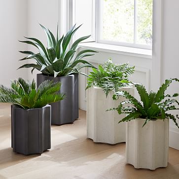 Column Fibrestone Indoor/Outdoor Planters | West Elm