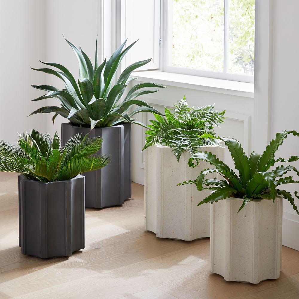 Column Fibrestone Indoor/Outdoor Planters | West Elm