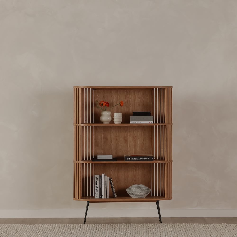 Rounded Wood Slats Shelf | West Elm