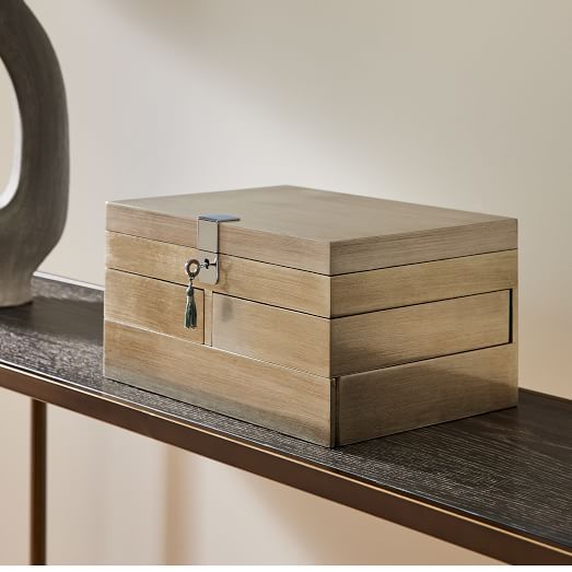 Mid-Century White Lacquer Jewelry Box - Vertical | West Elm