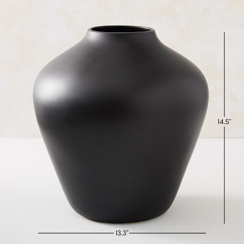 Pure Black Ceramic Vases | West Elm