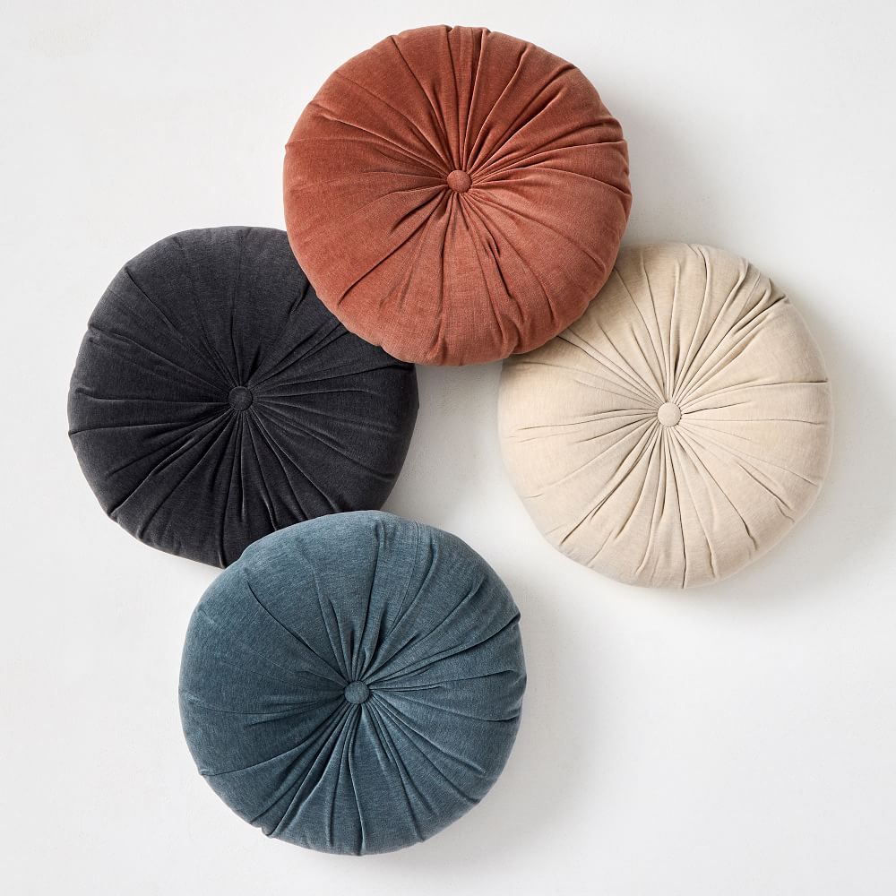 Classic Velvet Tufted Round Pillow | West Elm