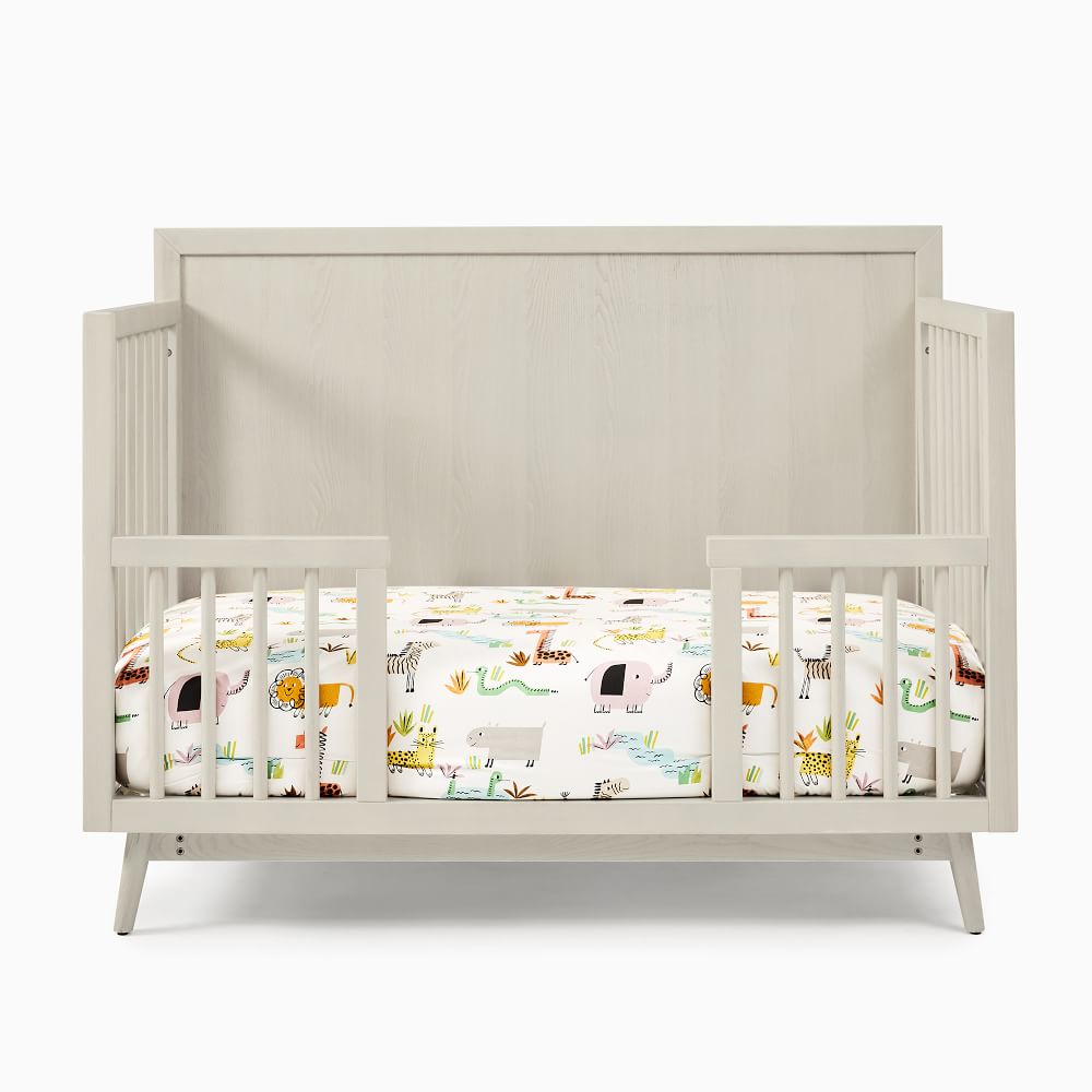 Mid-Century 4-in-1 Convertible Crib - Pebble | West Elm