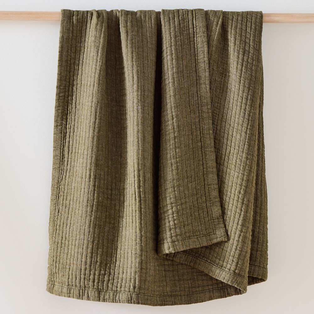 Linen Cotton Solid Throw | West Elm